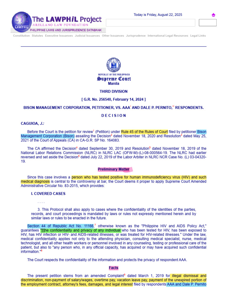 HIV Discrimination Case Ruling Summary | PDF | Employment | Labour Law