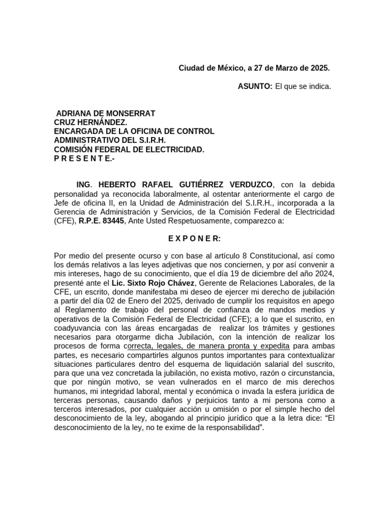 Escrito Cfe | PDF | Pensión alimenticia | Caso de ley