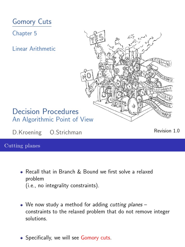 Gomory Cuts Linear Arithmetic Download Free Pdf Linear Programming Algorithms