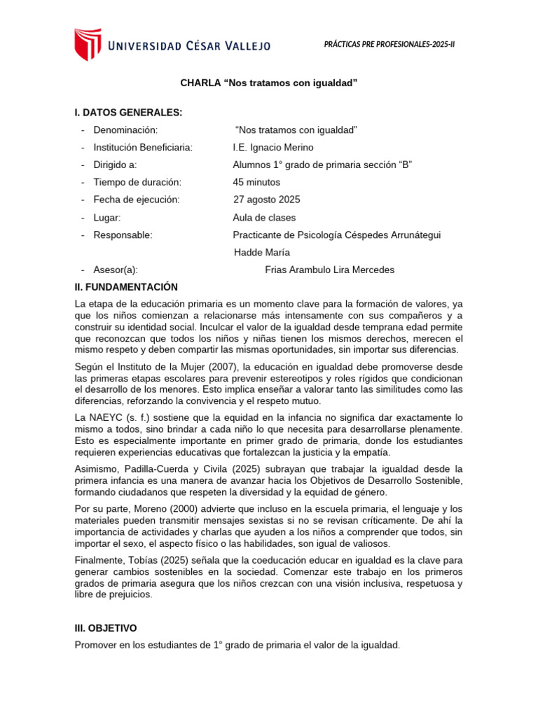 10 - Nos Tratamos Con Igualdad | PDF | Educación primaria | Inclusión ...