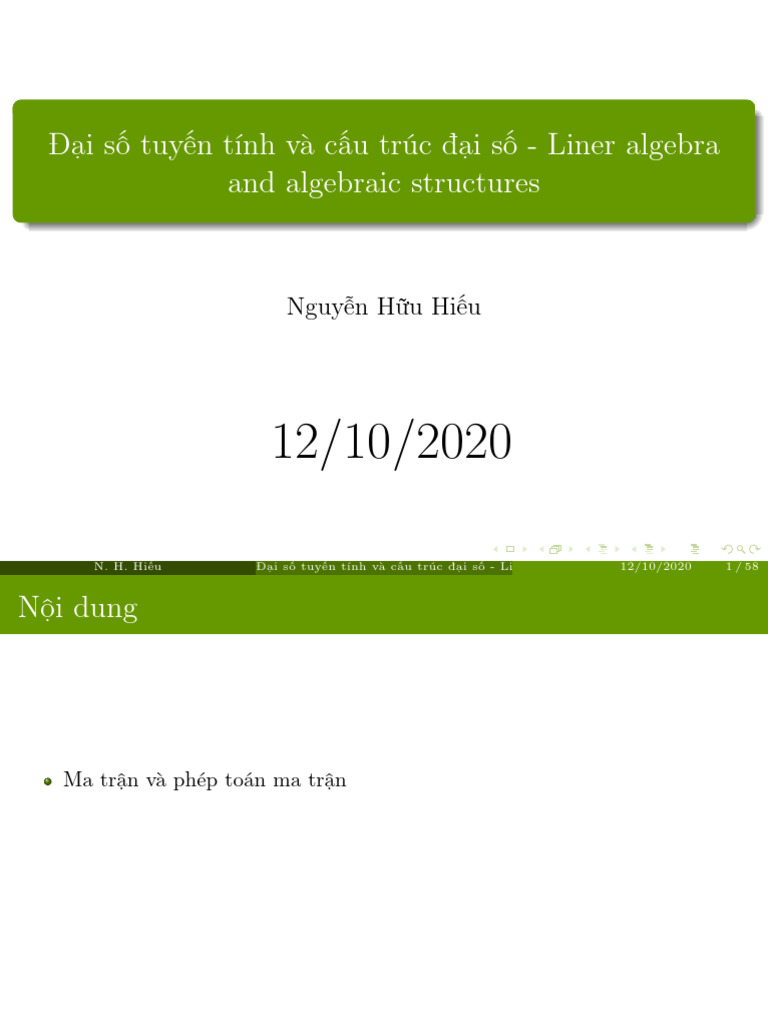 Lecture2 Dai So Ma Tran | PDF