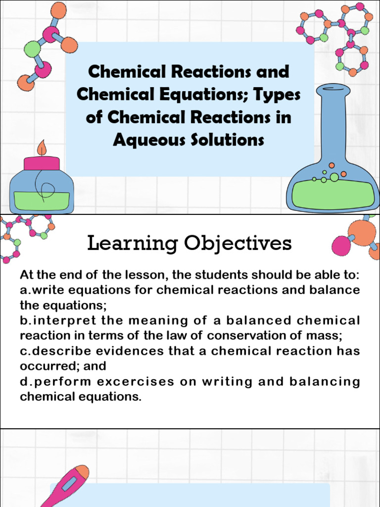 Chemical Reactions in Aqueous Solutions | PDF | Chemistry | Physical ...