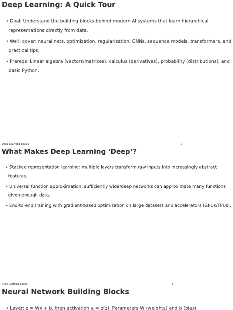 202508 - Deep Learning Basics | PDF | Deep Learning | Statistical Classification