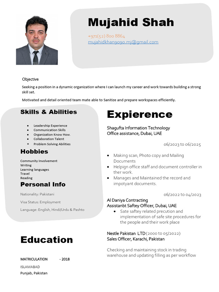 Resume - Mujahid Shah | PDF
