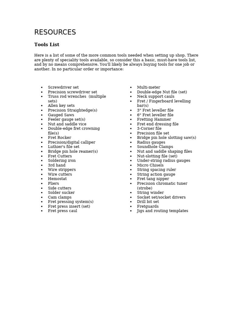 Lists - Tools | PDF