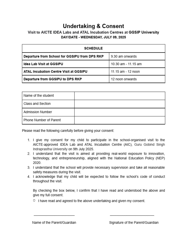 Undertaking & Consent | PDF