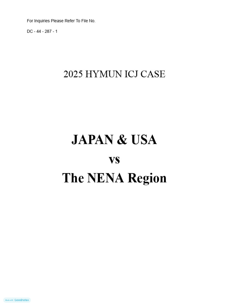 2025 HYMUN ICJ Case: NENA vs. USA & Japan | PDF | Aids | Drought