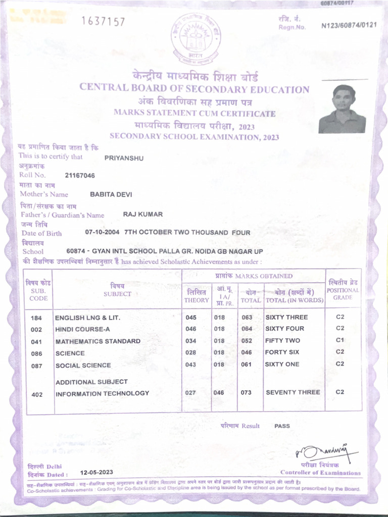 10 Mark Sheet | PDF