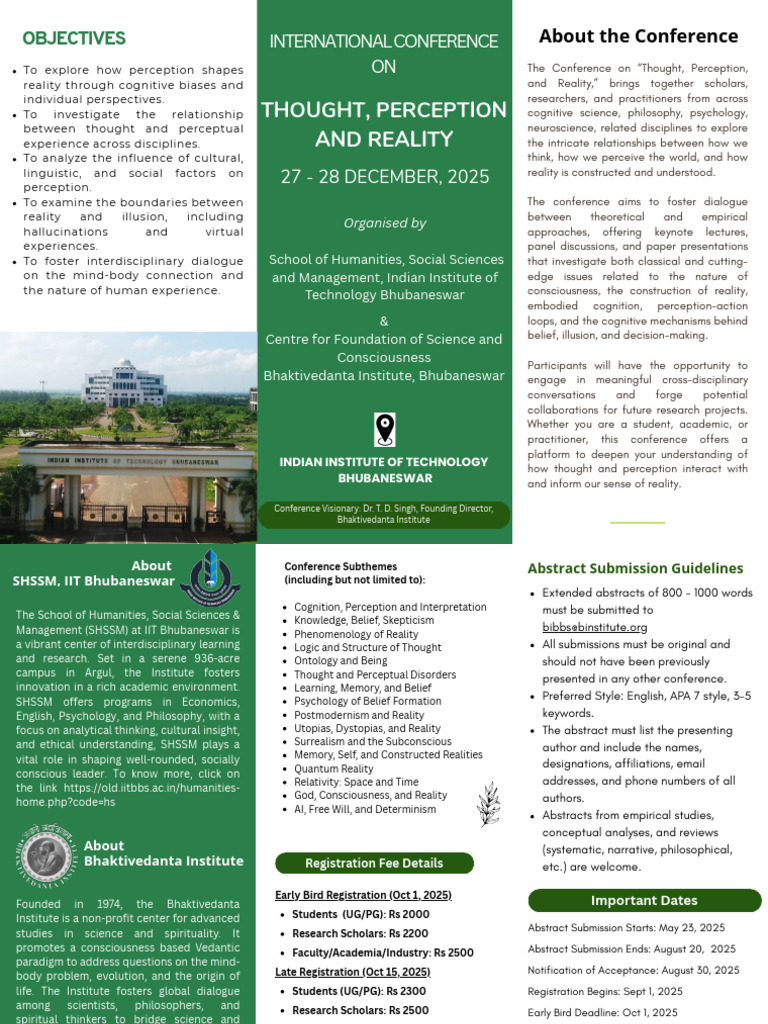 International Conference Brochure | PDF | Reality | Perception
