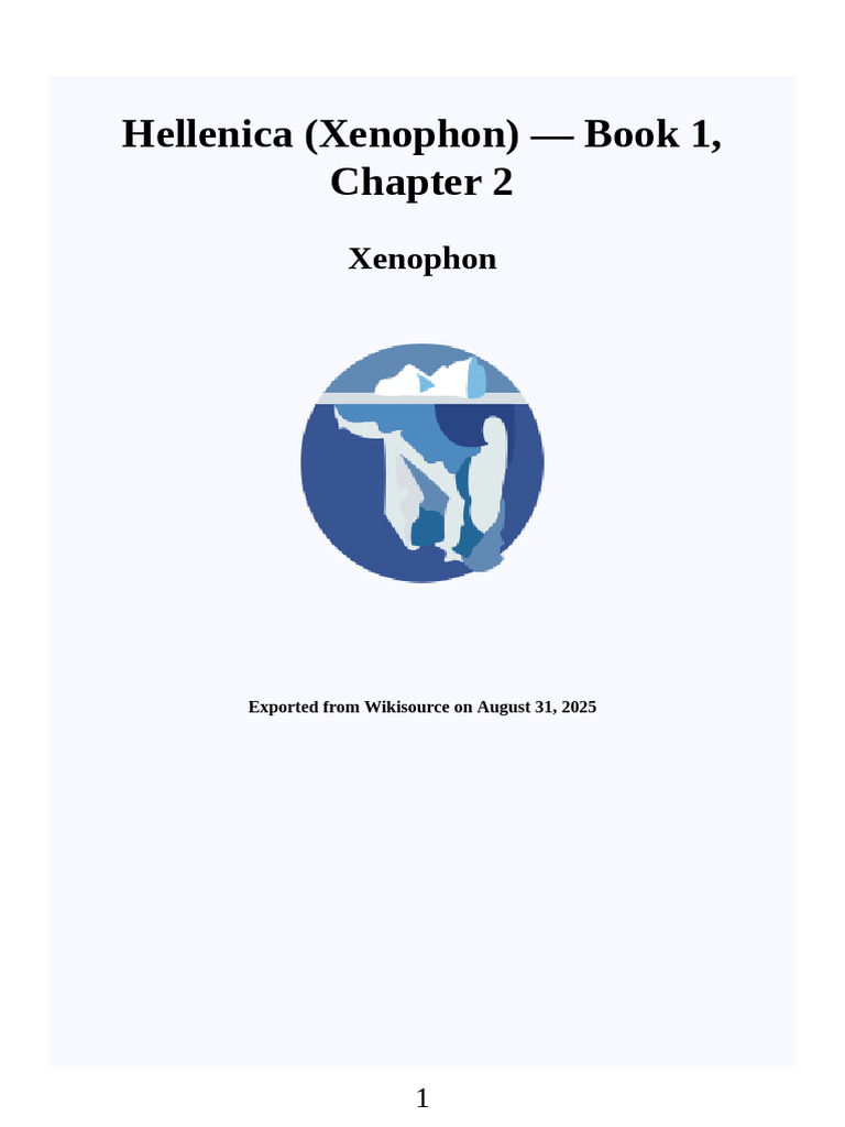 Hellenica (Xenophon) Book 1 Chapter 2 | PDF | Sparta | Ancient Greece