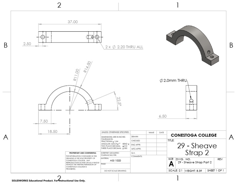 Sheave Strap Technical Drawing | PDF | Mechanical Engineering