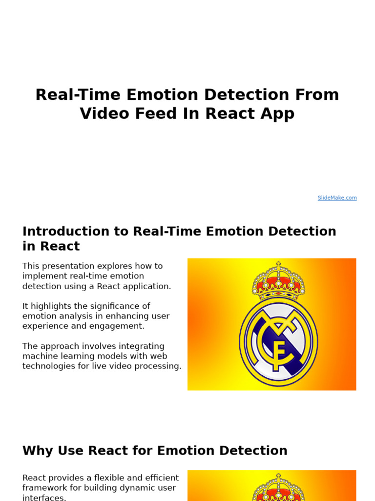 Real-Time Emotion Detection From Video Feed in React App | PDF ...