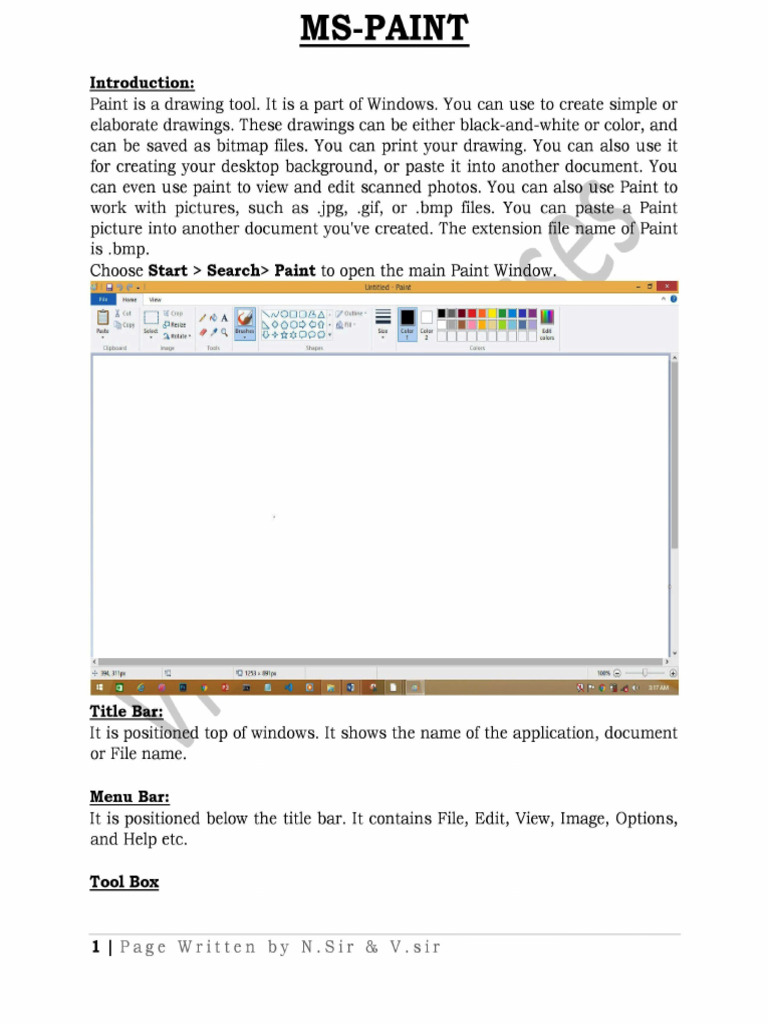 Ms Paint Theory | PDF