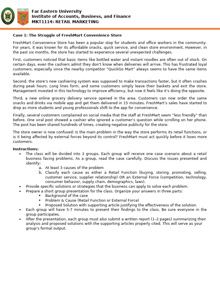 Formative Assessment 1 - Quiz 1 | PDF | Retail | Consumer Behaviour