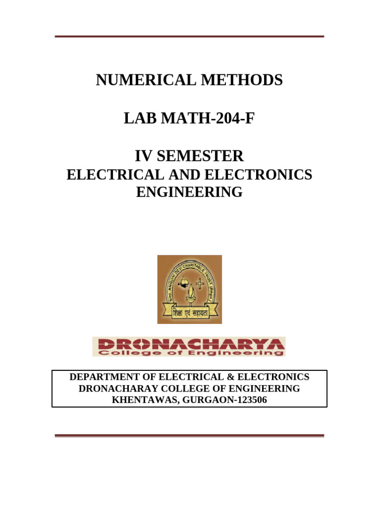 Numerical Methods Lab Final NoHeaderFooter | PDF | Numerical Analysis | Mathematical Analysis