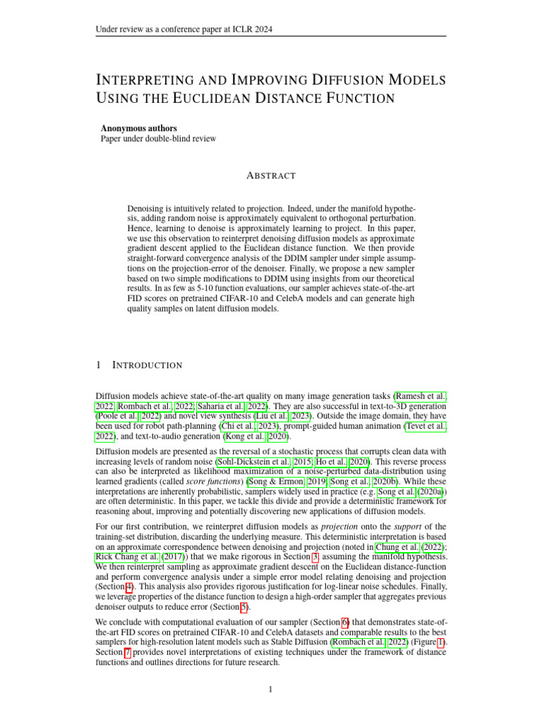 Enhancing Diffusion Models with Euclidean Distance | PDF | Stochastic ...