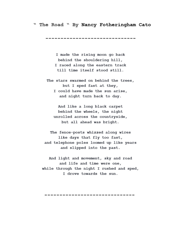Nancy Fotheringham Cato, The Road' | PDF