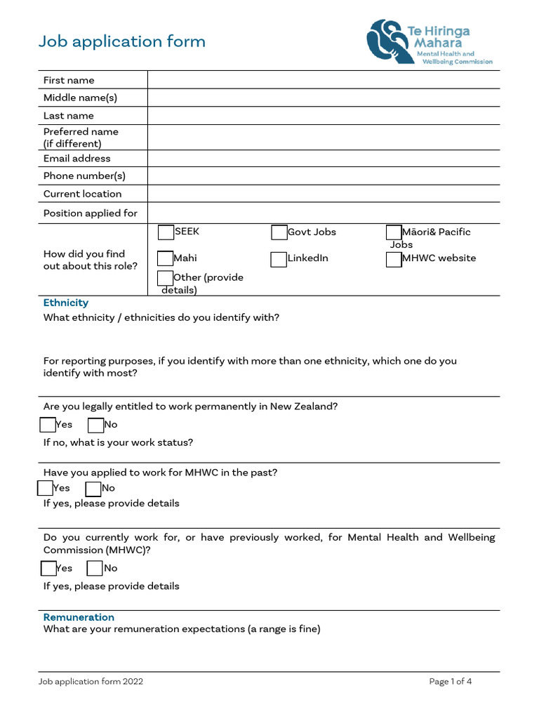 Job Application Form 2022 | PDF | Criminal Record | Common Law