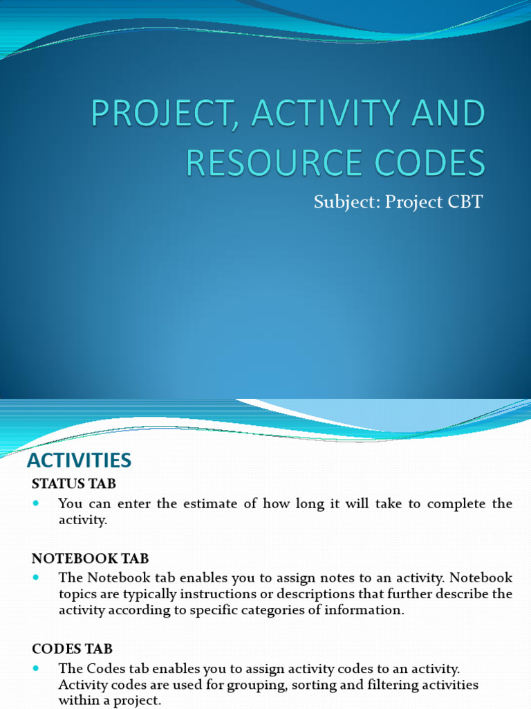 Project CBT Activity Management Guide | PDF | Applied Mathematics ...