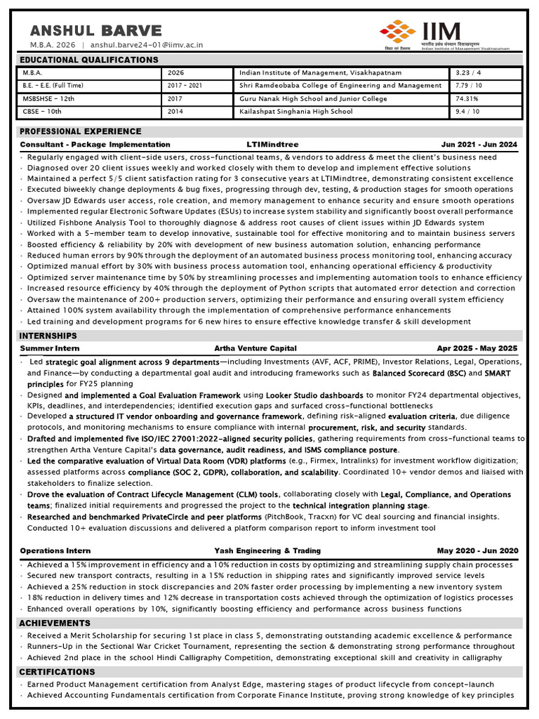 Anshul Barve 98d0fde6 | PDF | Regulatory Compliance | Governance