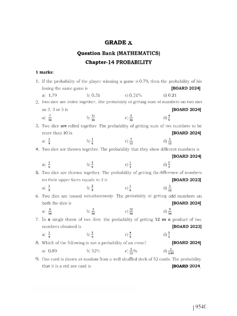 Ch 14 Probability | PDF