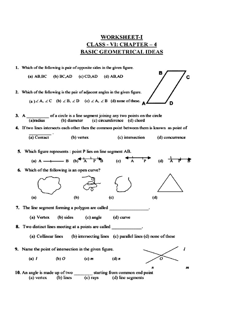 Chapter - 4 (Basic Geometrical Ideas) | PDF
