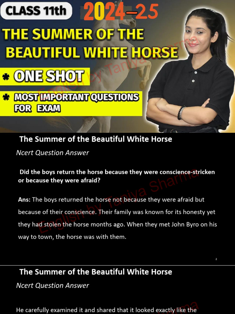 The Summer of the Beautiful White Horse | PDF