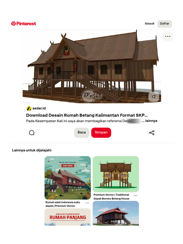 Desain Rumah Betang Dayak Kalimantan | PDF