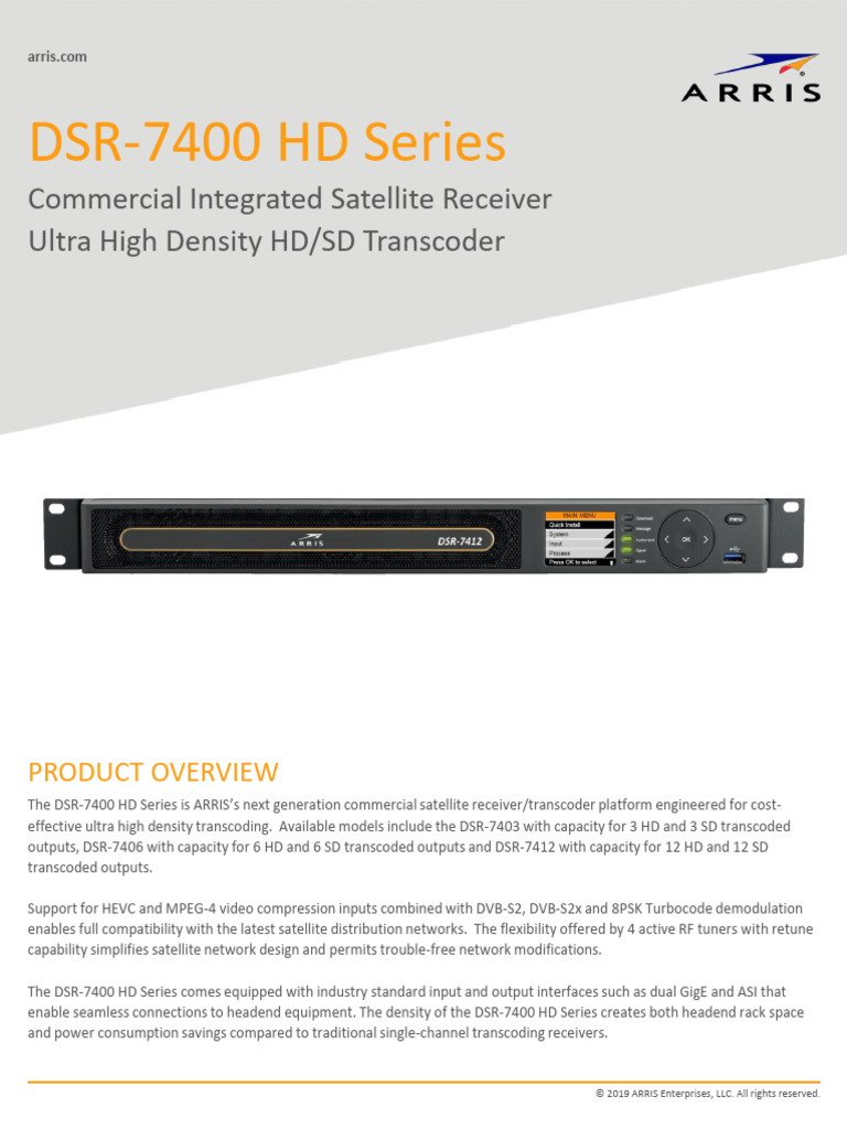 DSR 7400 HD Series Commercial Integrated Ultra High Density Transcoder ...