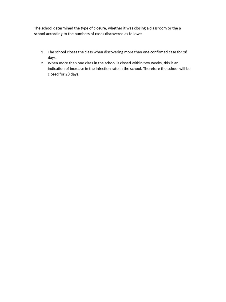 School Closure Guidelines Based on Cases | PDF