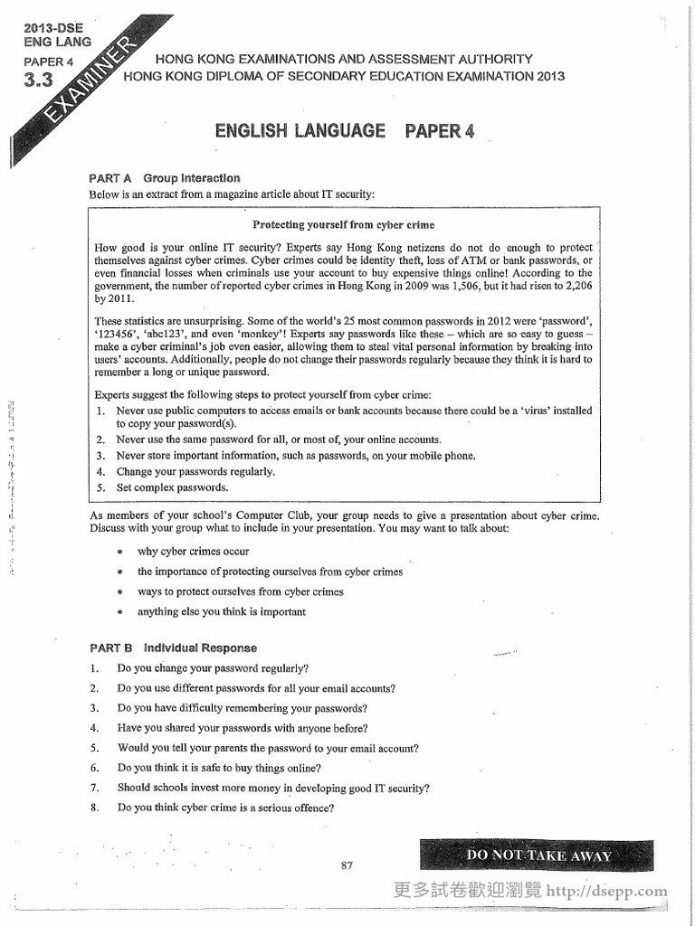 2013 Dse Eng Lang 4.PDF | PDF