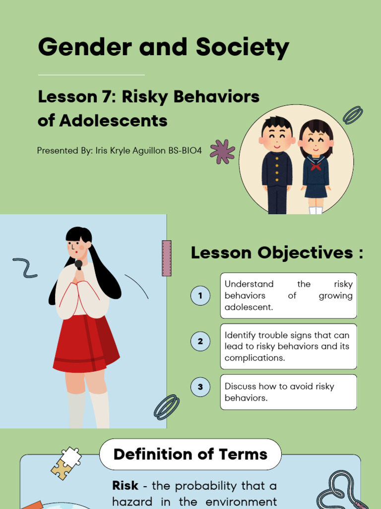 Lesson 7 Risky Behaviors of Adolescents | PDF | Adolescence | Cannabis ...