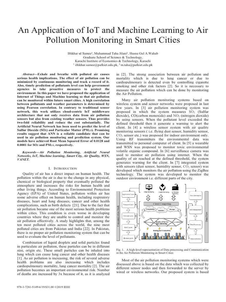 IoT-Based Air Pollution Monitoring | PDF | Computer Network | Wireless ...