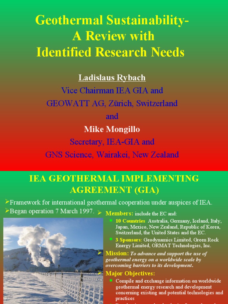 Geothermal Sustainability-A Review With Identified Research Needs | PDF ...