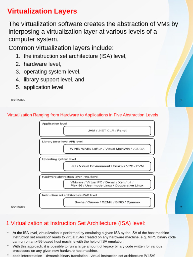 Levels of Virtualization | PDF | Virtual Machine | Operating System