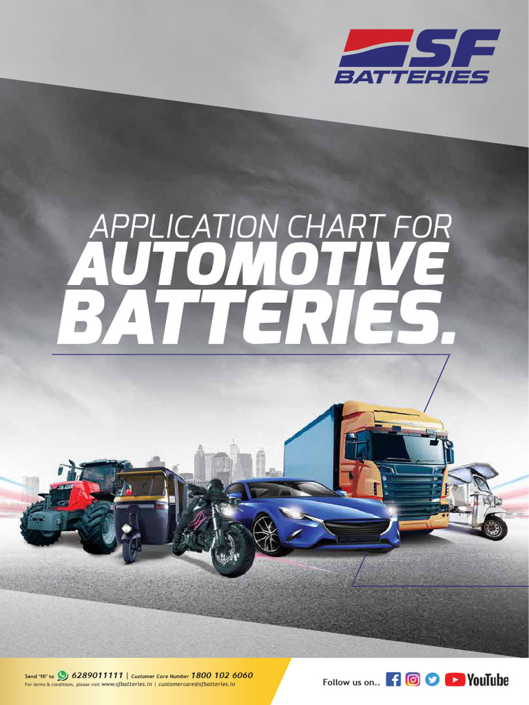 Automotive Battery Application Chart | PDF | Land Vehicles | Automotive ...
