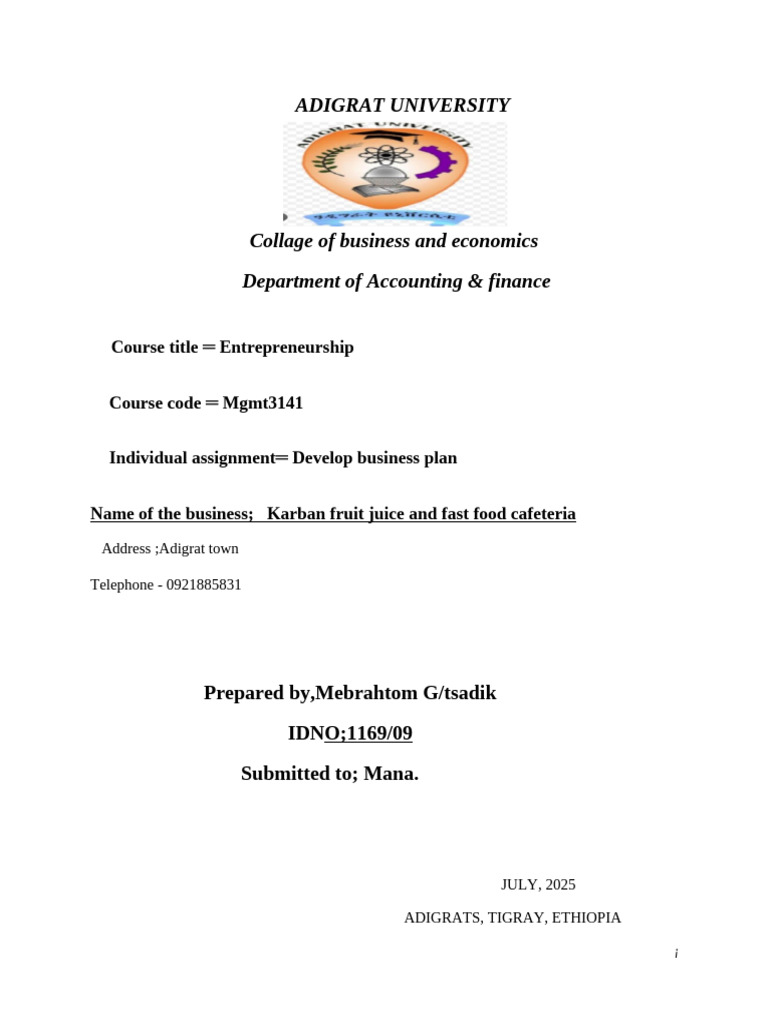 Business Plan for Karban Cafeteria | PDF | Expense | Pricing