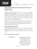 Gate 2025 Cse Syllabus | PDF