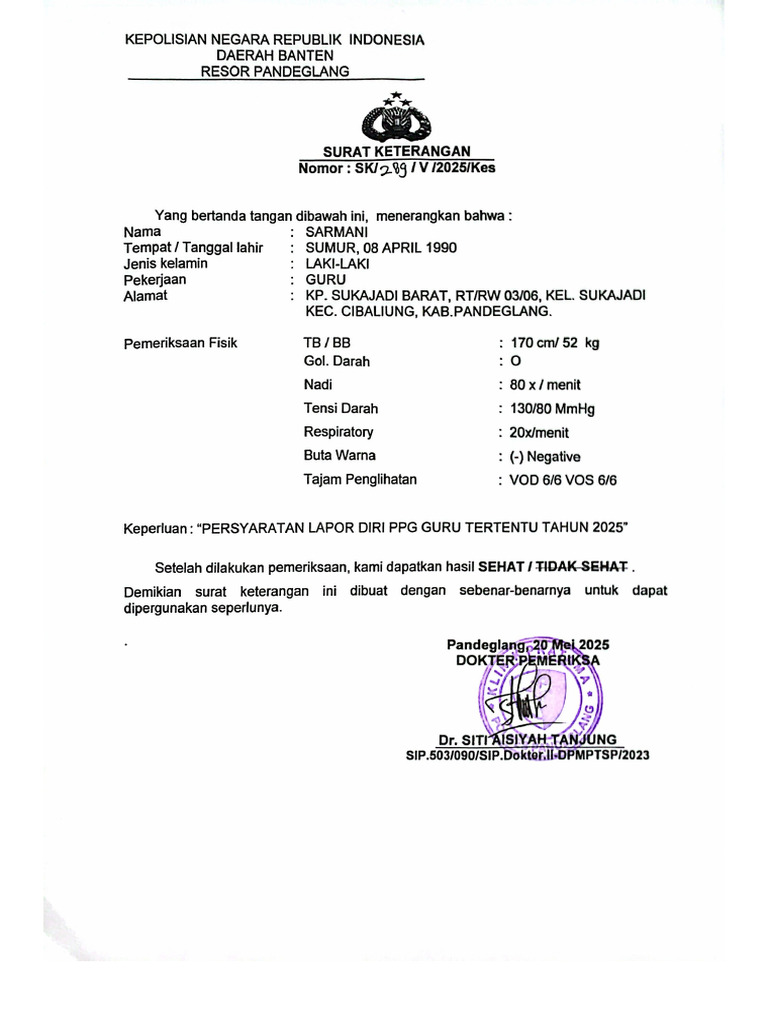 Sehat SARMANI 201503068331. | PDF