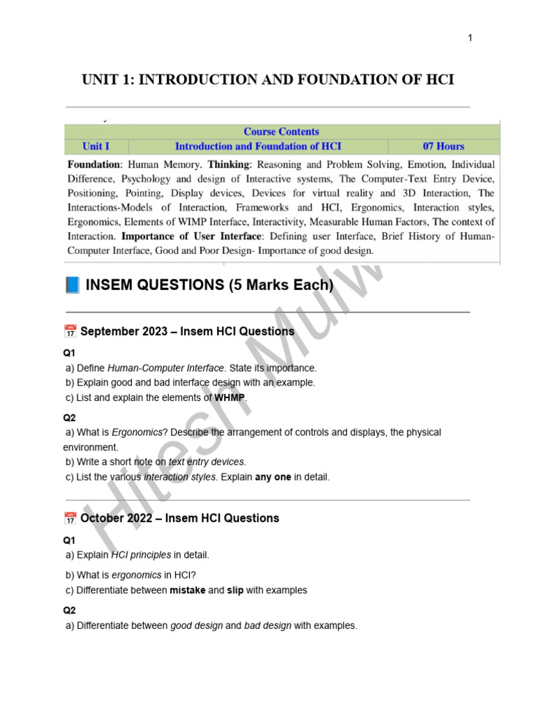 UNIT 1_ INTRODUCTION AND FOUNDATION OF HCI (final) | PDF | Graphical User Interfaces | Window ...