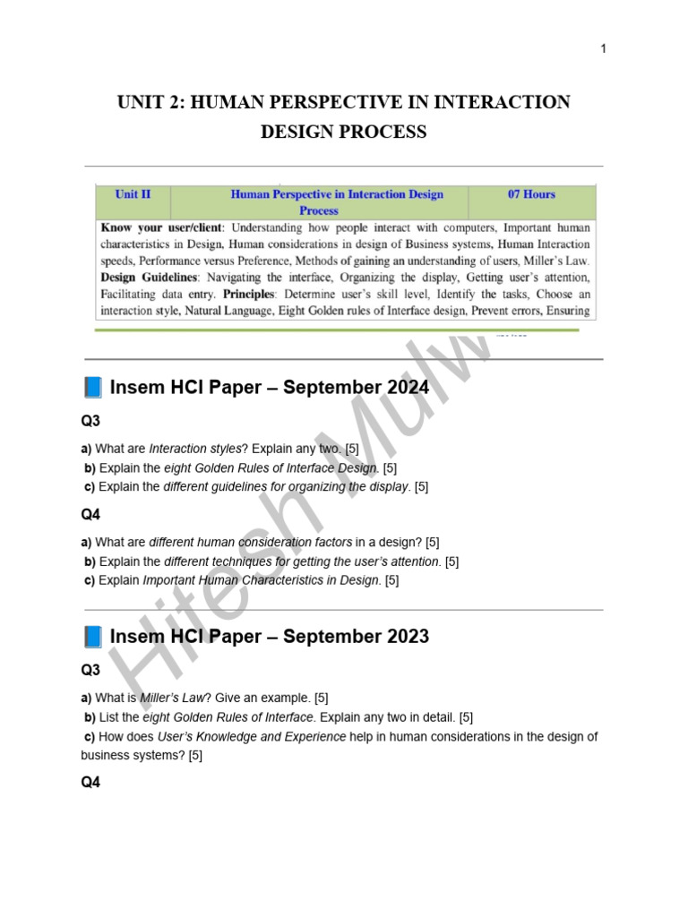 UNIT 2 - HUMAN PERSPECTIVE IN INTERACTION DESIGN PROCESS (Final) | PDF | Icon (Computing ...