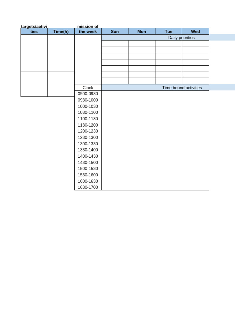 Weekly Planner Template | PDF