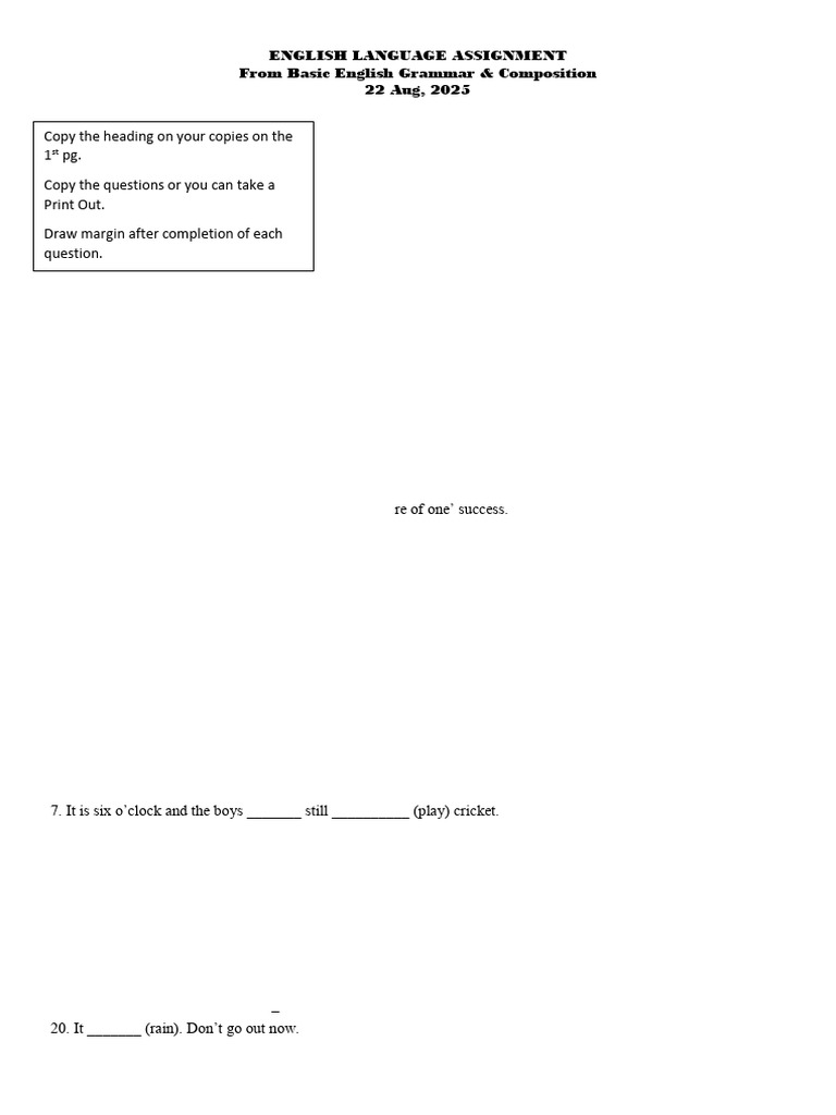 English Language Assignment Guide | PDF | Syntax | Linguistics