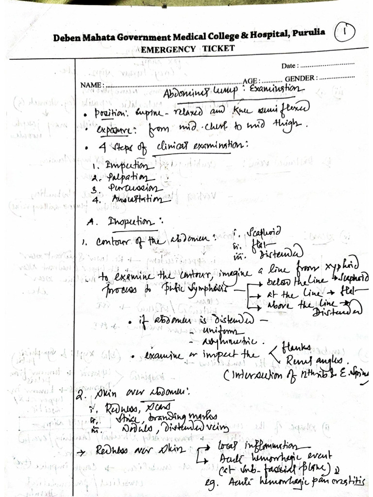 Abdomen Clinical Examination Surgery. | PDF