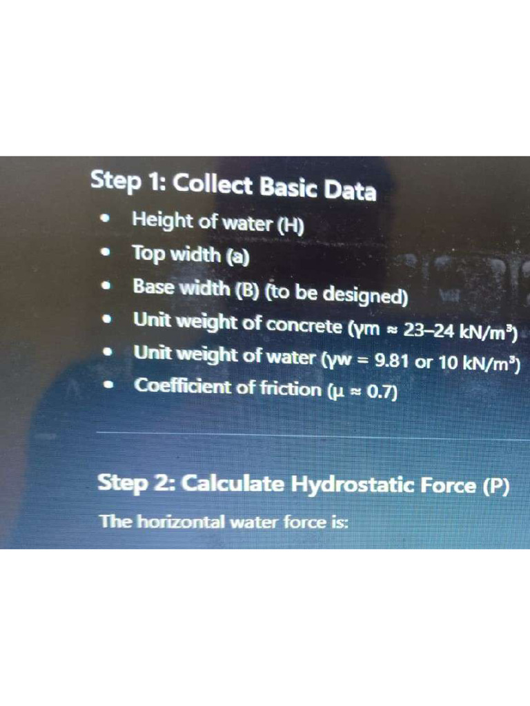 Gravity Dam Design Steps | PDF