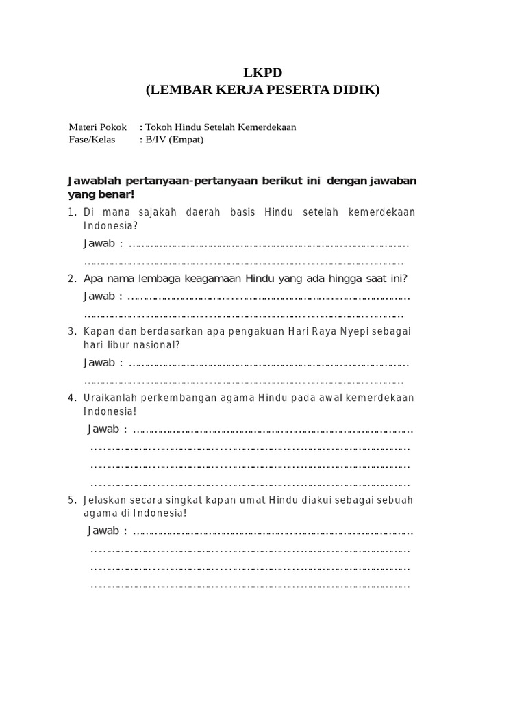 Tokoh Hindu Pasca Kemerdekaan Indonesia | PDF