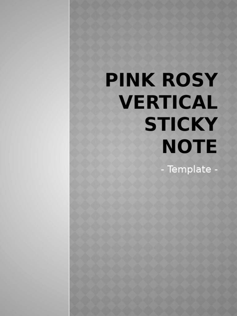 Pink Rosy Vertical Sticky Note | PDF