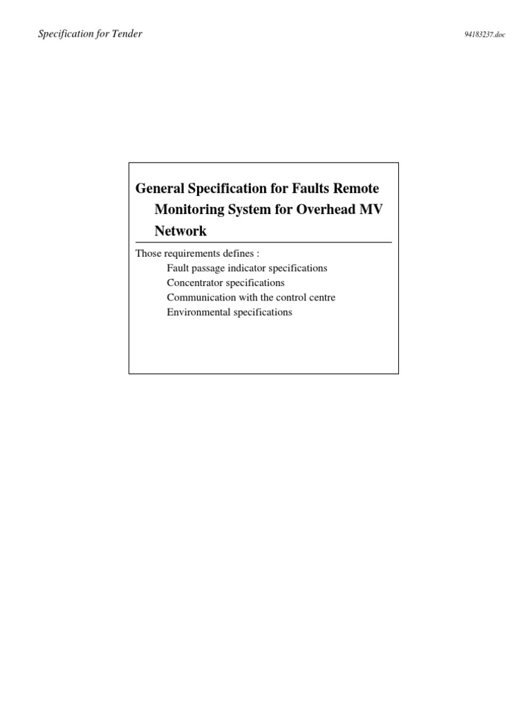 Remote Fault Indicator MV Overhead Network Spec | PDF | General Packet ...