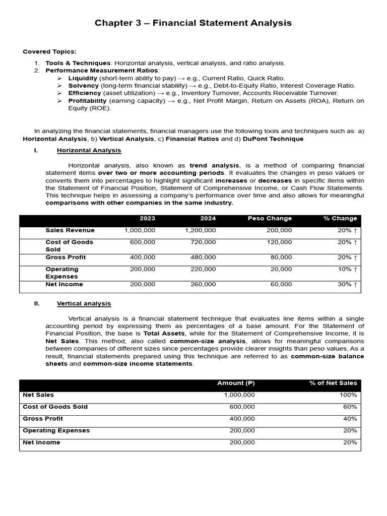Chapter 3 Financial Statement Analysis | PDF | Financial Ratio | Equity ...