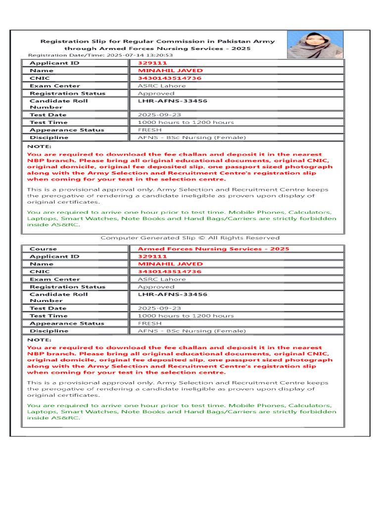 Registration Slip | PDF